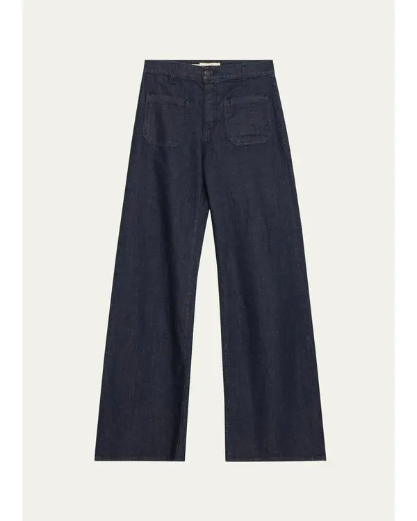 NILI LOTAN Florence Denim Flare Jeans - Indigo Rin