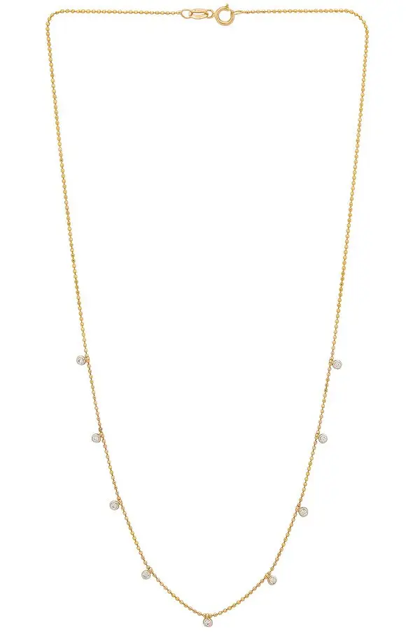 STONE AND STRAND Diamond Bead Chain Necklace - Gold & Diamond