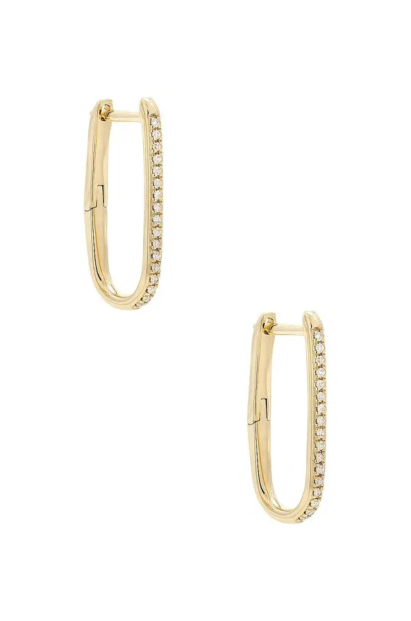 STONE AND STRAND Diamond Oval Earrings - Gold & Diamond