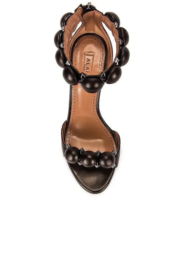 Alaïa Leather Bombe Sandals - Noir