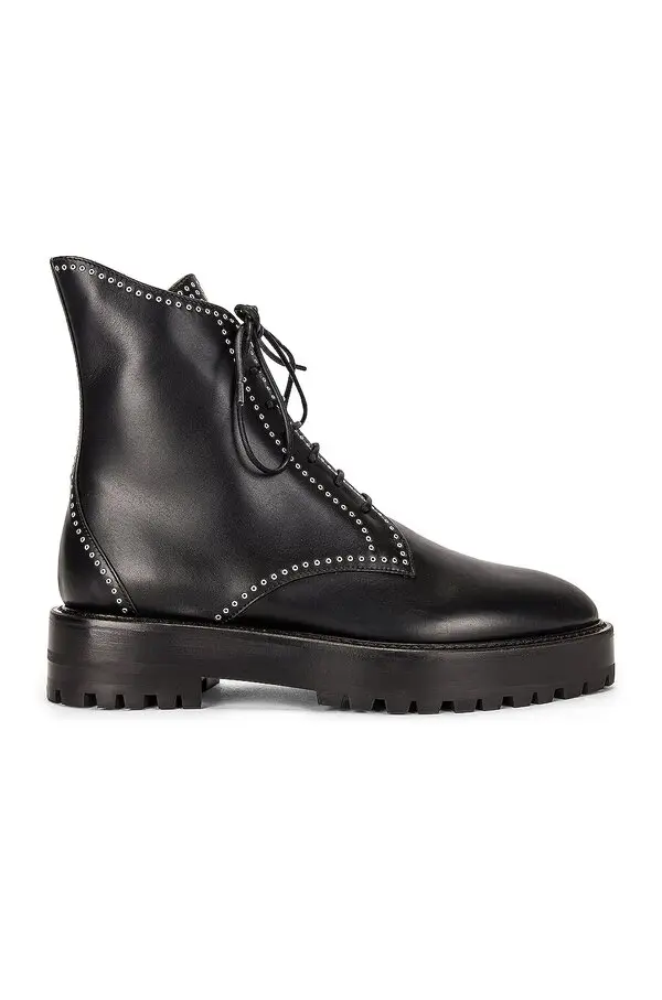 Alaïa Leather Micro Oeillets Boots