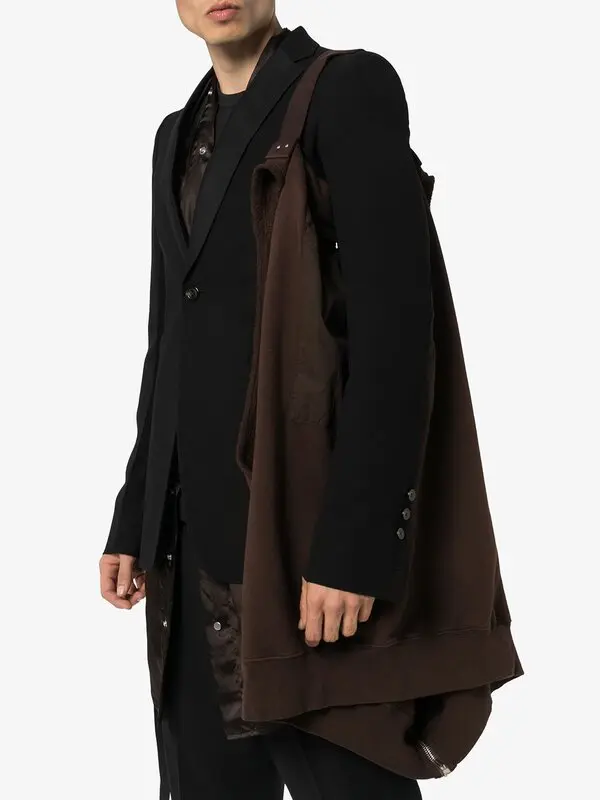 Rick Owens Sleeveless Zip-up Hoodie With Contrast Detail