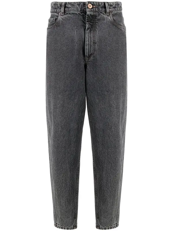 Brunello Cucinelli High-rise Tapered Jeans - Black