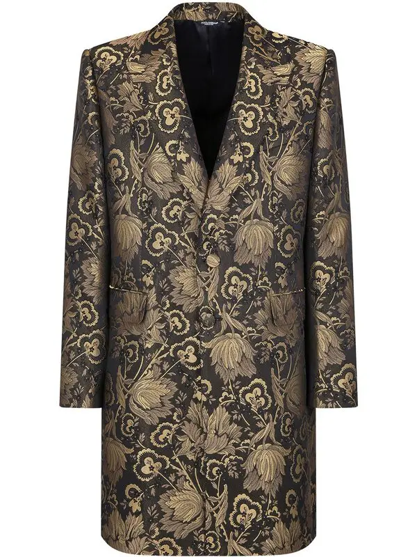Dolce & Gabbana Floral-jacquard Lamé Coat