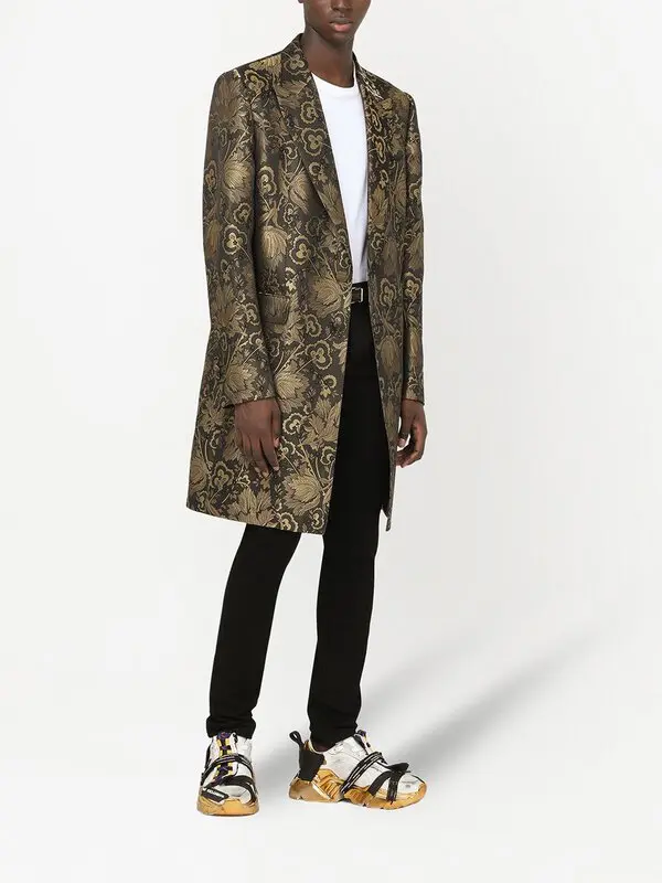 Dolce & Gabbana Floral-jacquard Lamé Coat