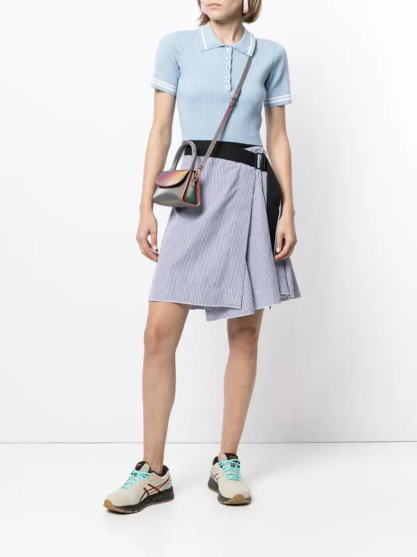 Cynthia Rowley Ribbed Cropped Polo Top