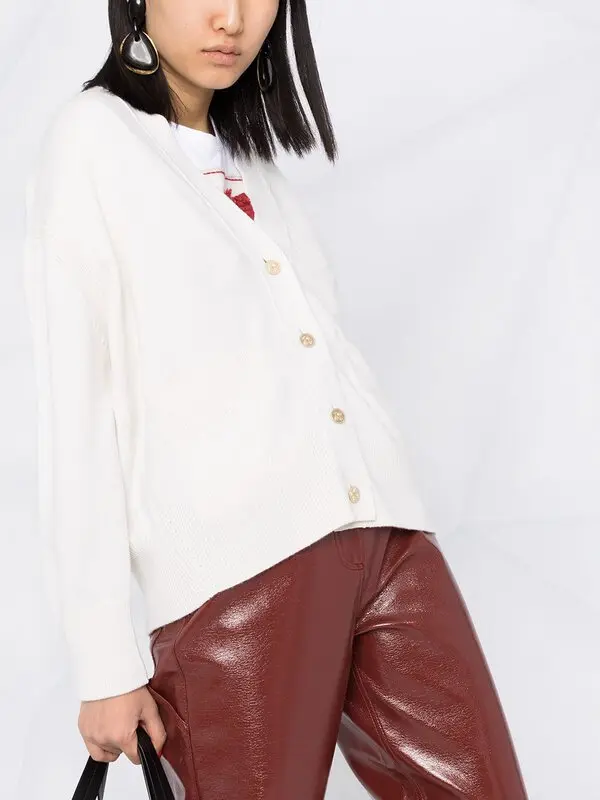 BARRIE Rib-detail Cashmere Cardigan - Neutrals