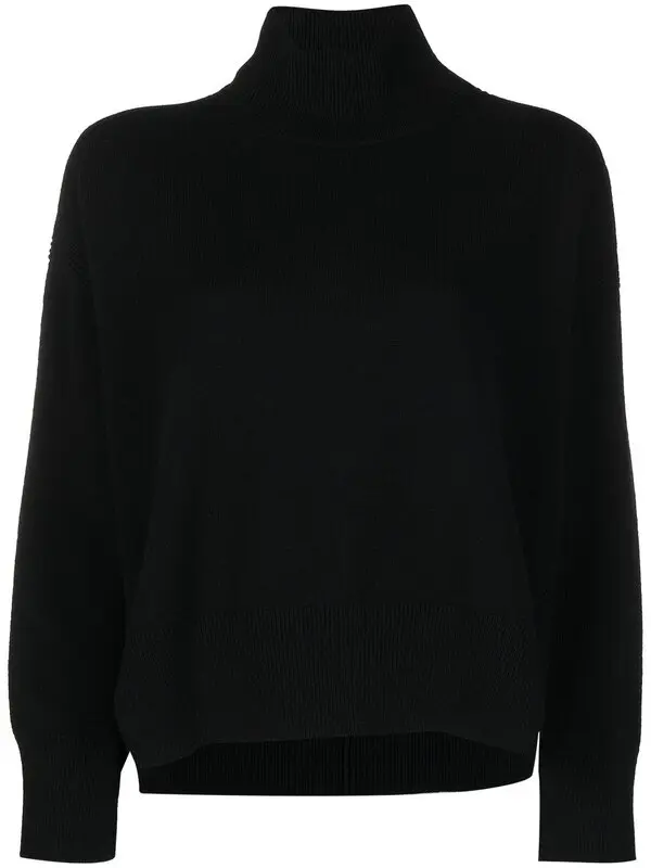 BARRIE Roll Neck Cashmere Jumper - Black