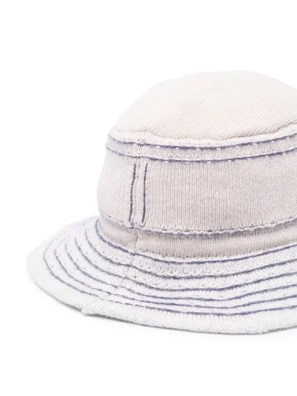 BARRIE Contrast Stitching Bucket Hat - Neutrals