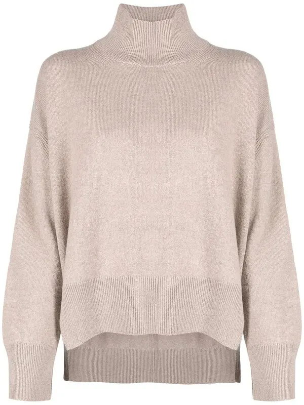 BARRIE Roll Neck Cashmere Jumper - Neutrals