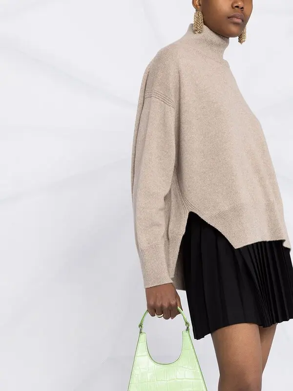 BARRIE Roll Neck Cashmere Jumper - Neutrals