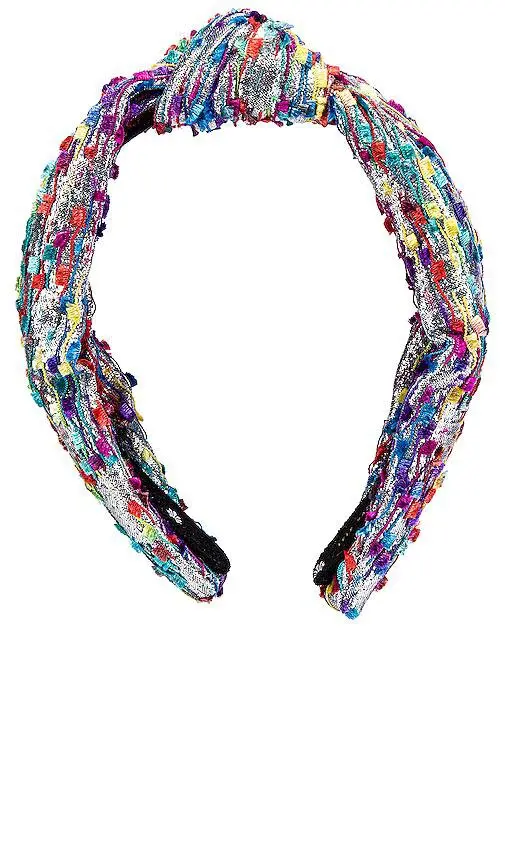 Lele Sadoughi Shimmer Yarn Knotted Headband In Metallic  display picture 1