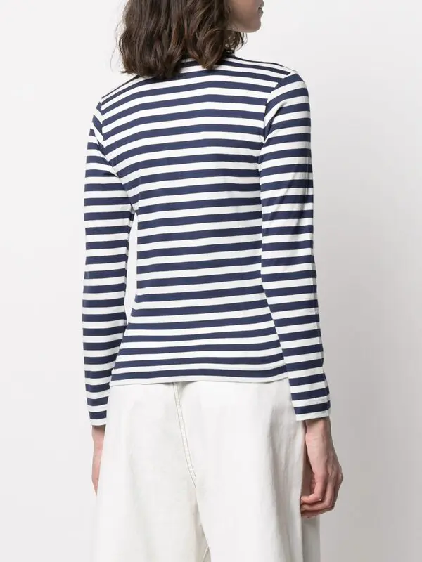 Play Comme Des Garcon Striped Long-sleeve T-shirt - Blue