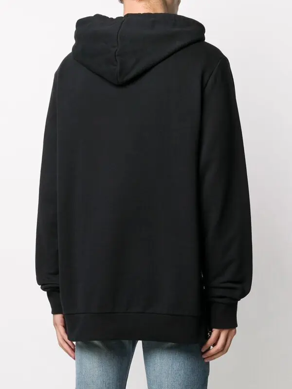Balmain Paris Logo Print Drawstring Hoodie