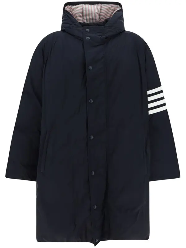 Thom Browne Downfill Hooded Football 4-bar Parka - Blue