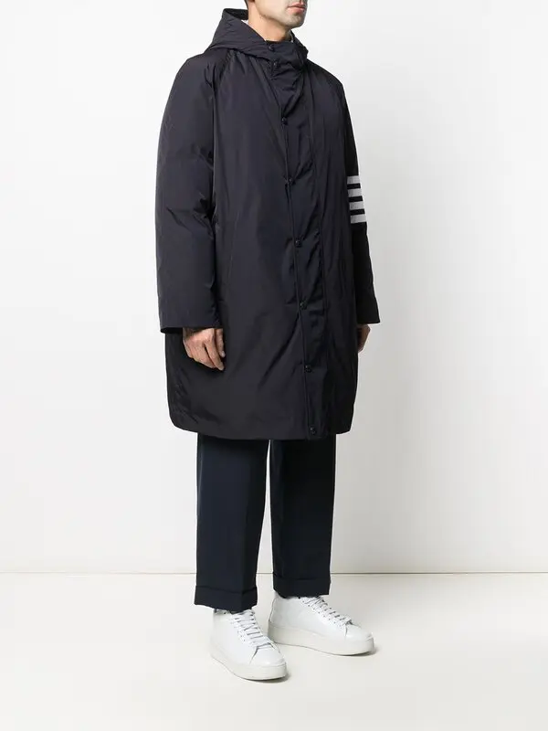 Thom Browne Downfill Hooded Football 4-bar Parka - Blue