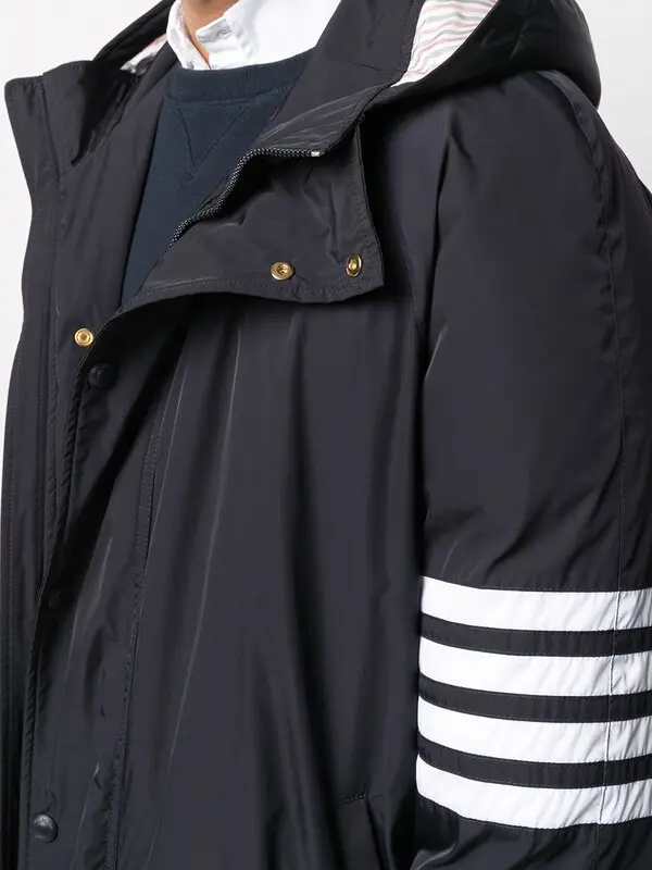 Thom Browne Downfill Hooded Football 4-bar Parka - Blue