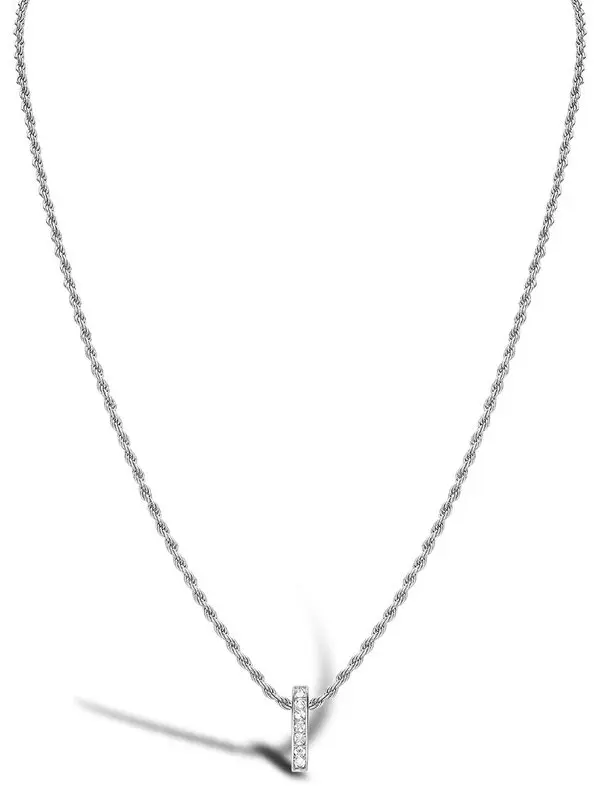 PRAGNELL 18kt White Gold Diamond Bar Pendant Necklace