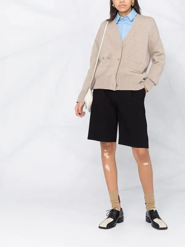 BARRIE Ribbed Cashmere Cardigan - Neutrals