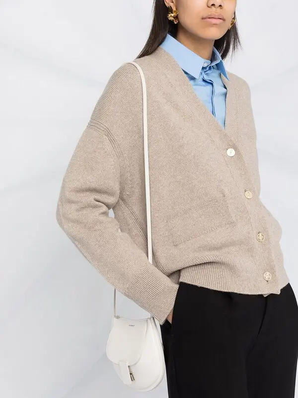 BARRIE Ribbed Cashmere Cardigan - Neutrals