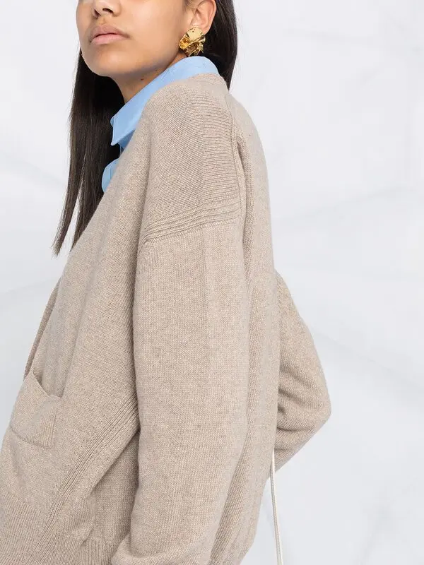 BARRIE Ribbed Cashmere Cardigan - Neutrals