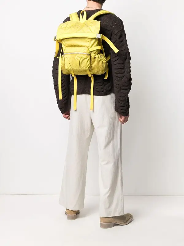 Bottega Veneta Jacquard Nylon Backpack - Yellow | Editorialist