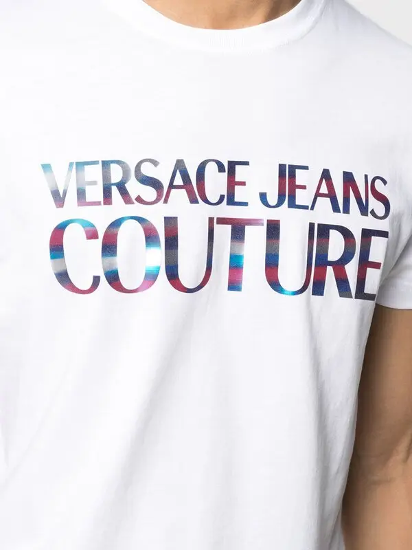 Versace Rainbow Logo Printed T-shirt