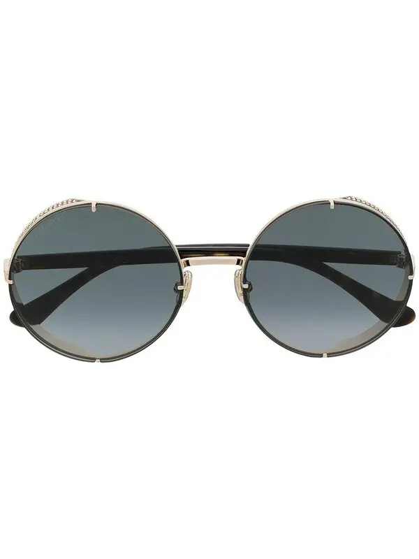 JIMMY CHOO Lilos Round-frame Sunglasses - Gold