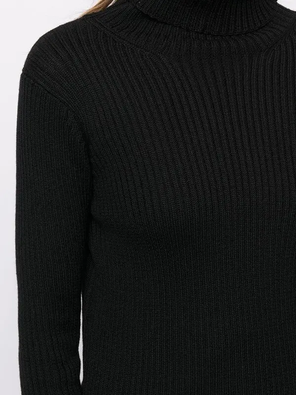 Y’s Roll Neck Knitted Jumper With Fringe Detailing
