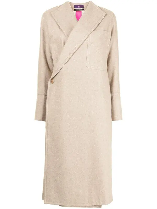 Y’s Asymmetric Front Wool Coat