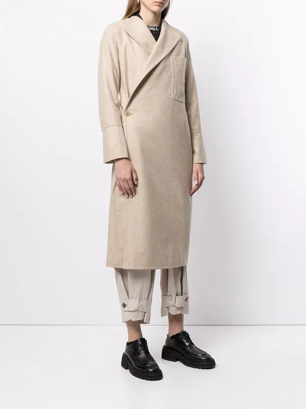 Y’s Asymmetric Front Wool Coat