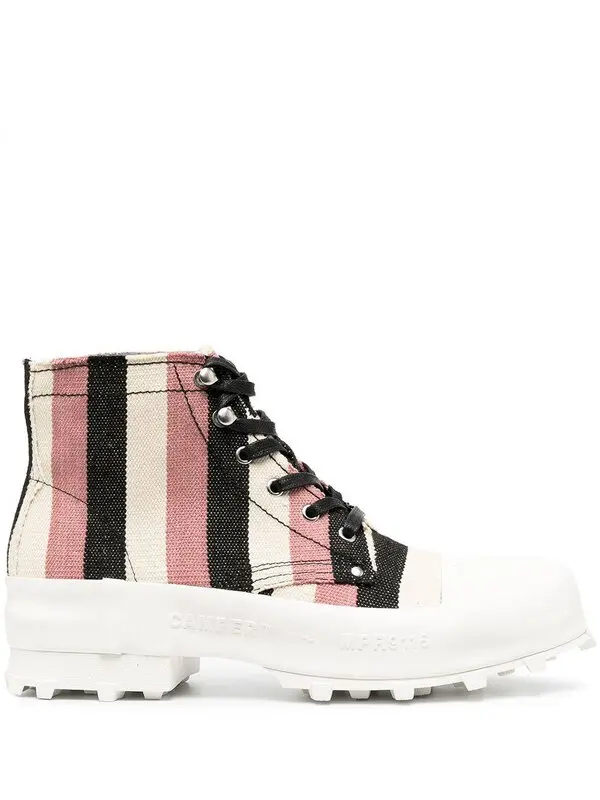 Camper Traktori Striped Ankle Boots - Neutrals