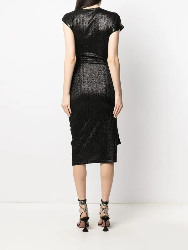 Rabanne Lurex Jersey Draped Dress - Black