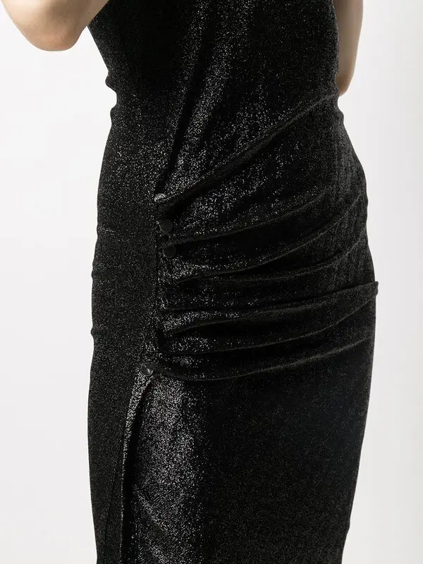 Rabanne Lurex Jersey Draped Dress - Black