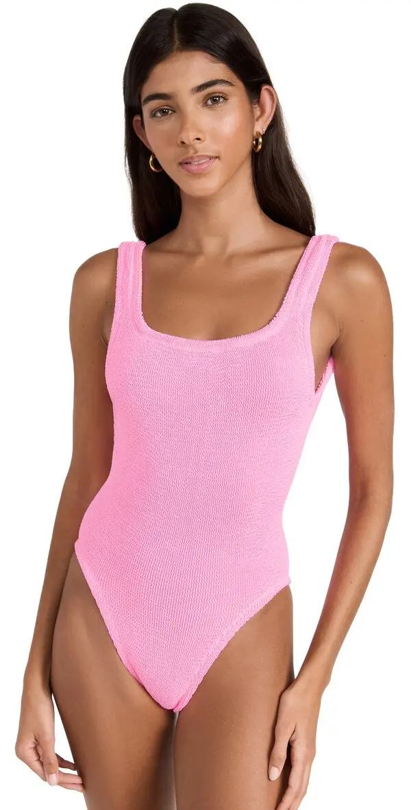 Hunza G Square Neck One-piece Swimsuit - Bubblegum Pink