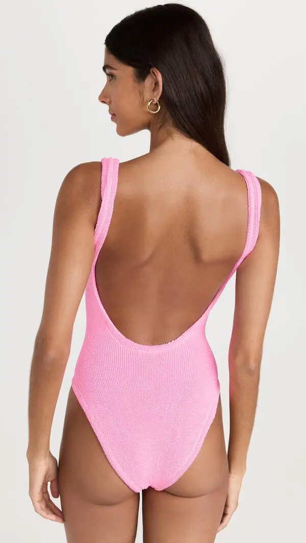 Hunza G Square Neck One-piece Swimsuit - Bubblegum Pink