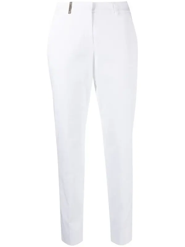Peserico High-waisted Tapered Trousers - White