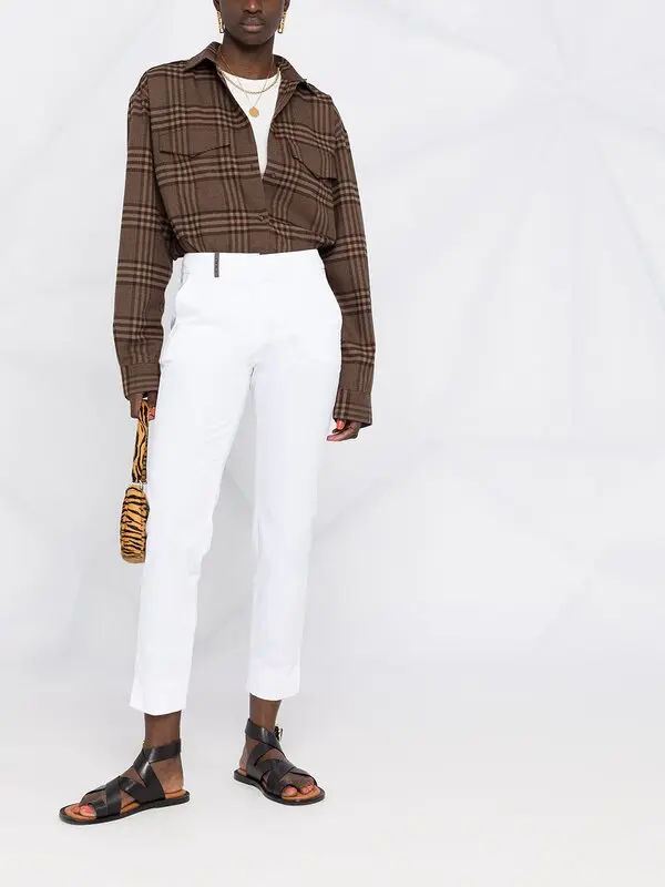 Peserico High-waisted Tapered Trousers - White