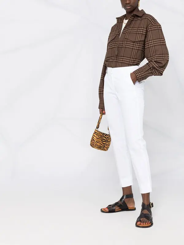 Peserico High-waisted Tapered Trousers - White