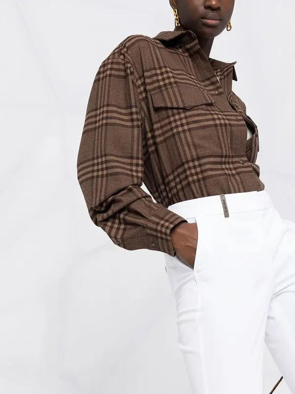 Peserico High-waisted Tapered Trousers - White