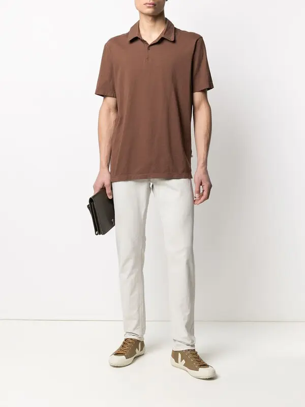 JAMES PERSE Plain Polo Shirt - Brown
