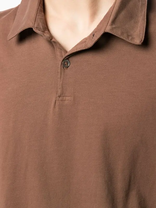 JAMES PERSE Plain Polo Shirt - Brown