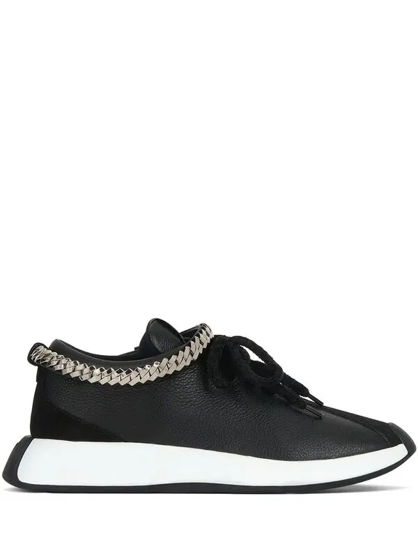 GIUSEPPE ZANOTTI Ferox Chain-detail Leather Sneakers
