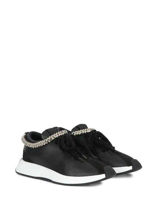 GIUSEPPE ZANOTTI Ferox Chain-detail Leather Sneakers