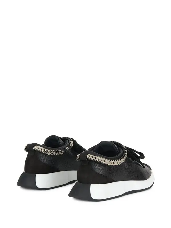 GIUSEPPE ZANOTTI Ferox Chain-detail Leather Sneakers