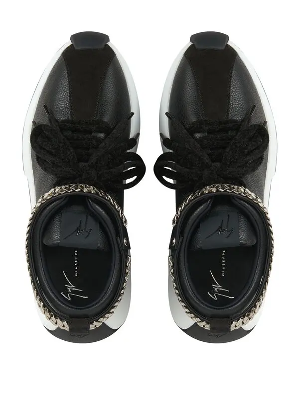 GIUSEPPE ZANOTTI Ferox Chain-detail Leather Sneakers