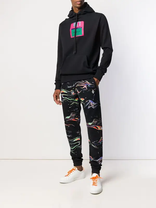 COUNTY OF MILAN Marble Print Track Trousers