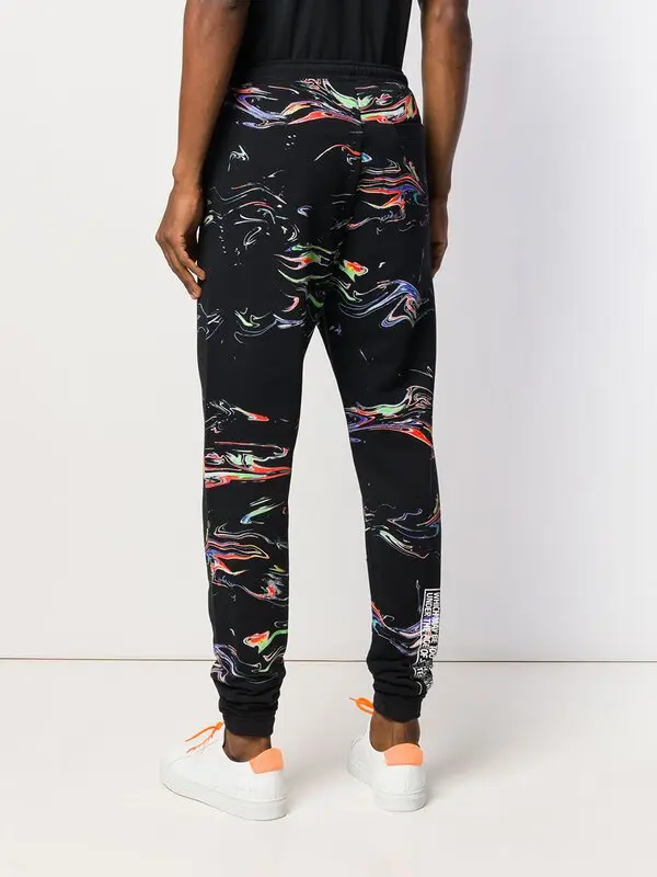 COUNTY OF MILAN Marble Print Track Trousers