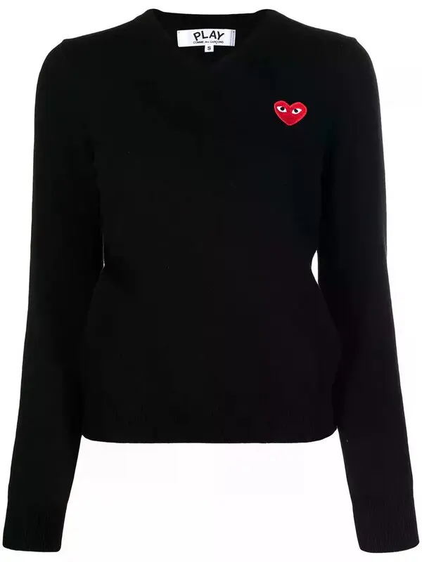 Play Comme Des Garcon Motif V-neck Jumper