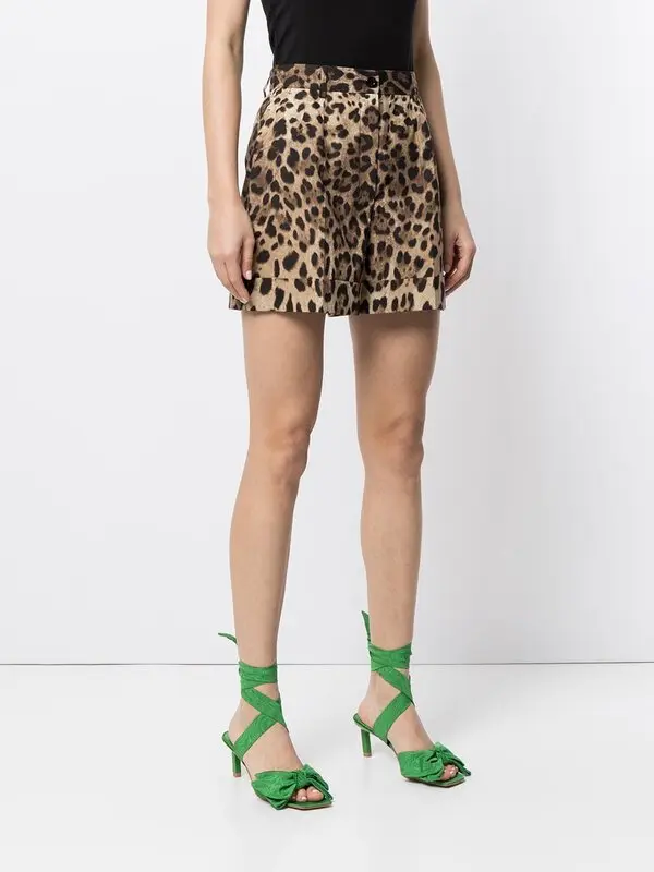 Dolce & Gabbana Leopard-print Tailored Shorts - Brown